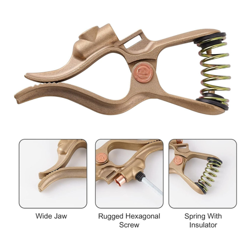 T-Style Welding Ground Clamp 300-Amp Brass Welding Ground Earth Clamp ...