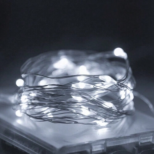 (White light, 10 meters 100 lights 3 AA long-lasting + flashing battery ...