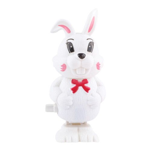 Bow Cartoon Cute White Rabbit Wind Up Toy For Kids Learning Playtime ...