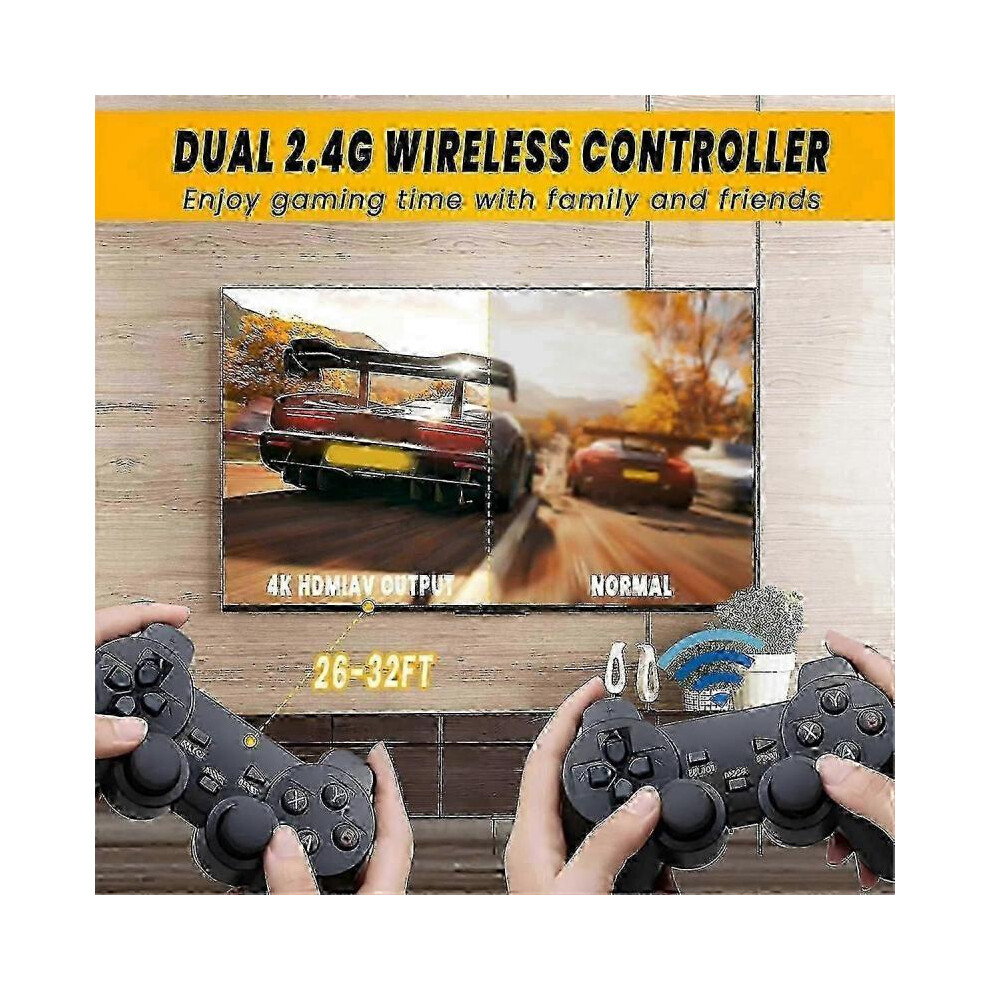 4K Wireless Retro Game Console (64G) with 2.4G Controllers, 20000 ...