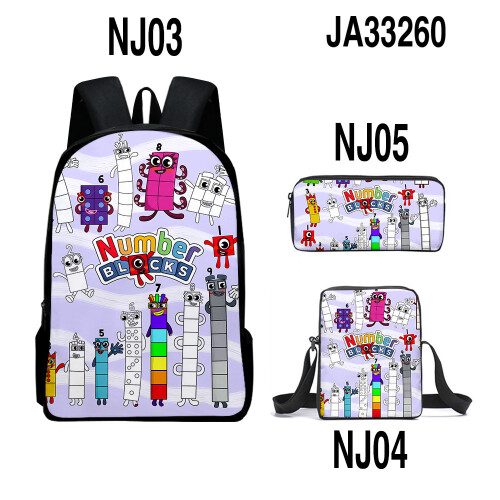 (1, Three-piece set: school bag + shoulder bag + pencil case ...