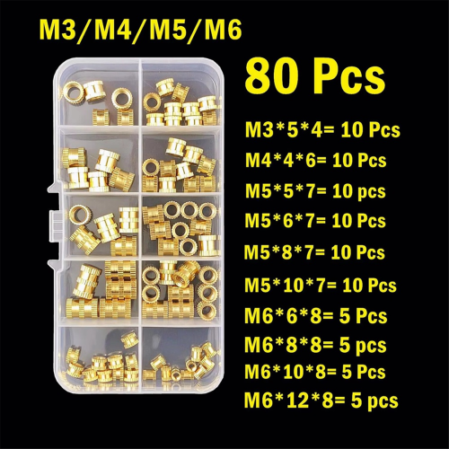Dado con inserto termico in ottone M3 M5 M6 Dado con inserto termico ...