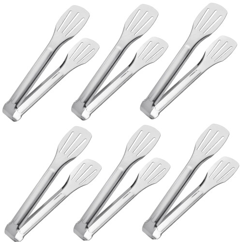 Serving tongs 6pcs 12 inch stainless steel kitchen tongs with handle ...