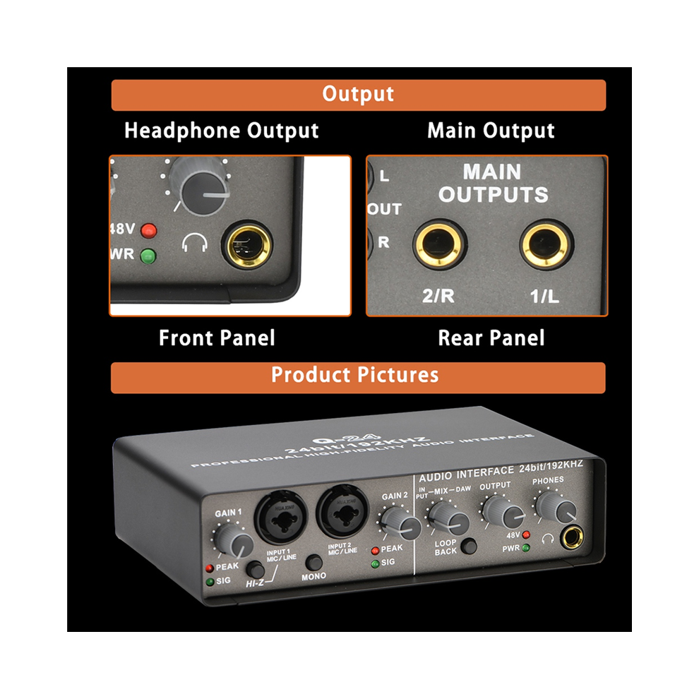 Scheda audio a 24 bit e 2 ingressi per chitarra elettrica Loopback Studio esterno on OnBuy