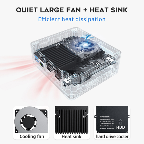 Mini PC host S N5095 de 8 GB y 128 GB con cuatro núcleos, 4K UHD (UE ...