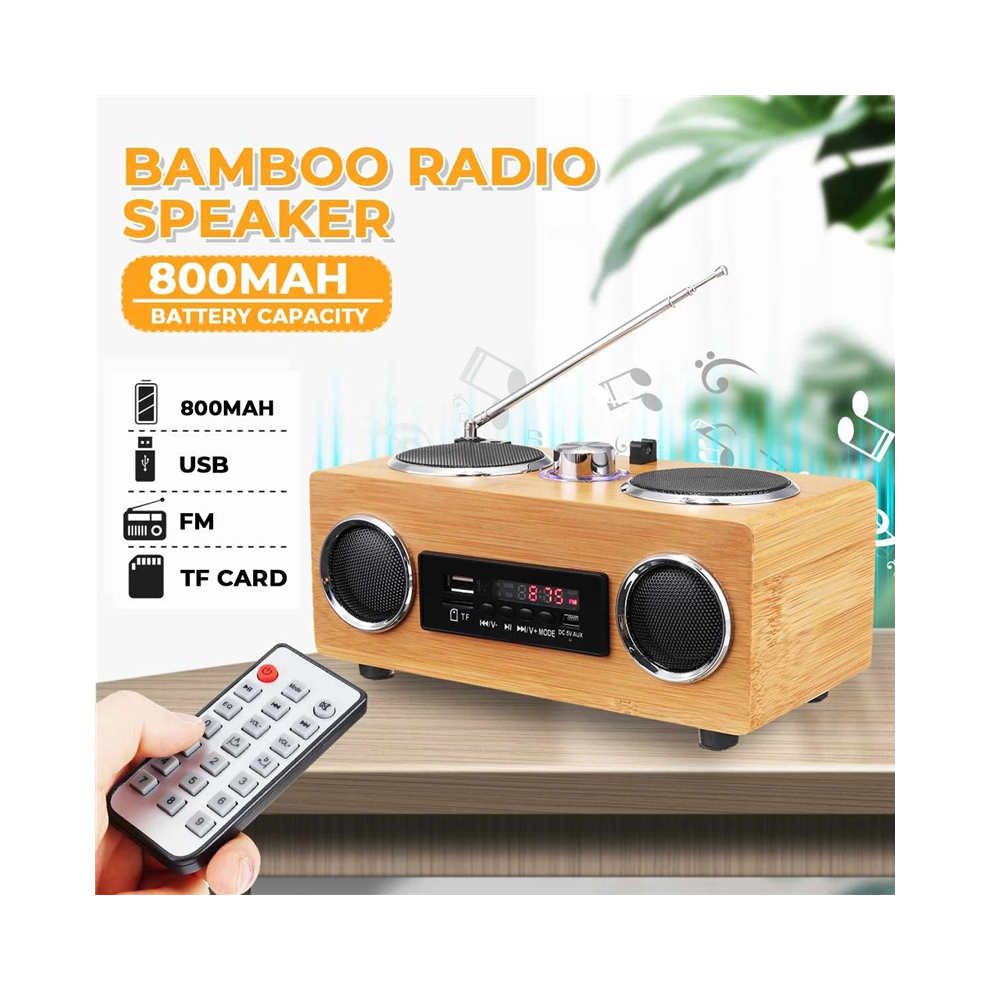Wireless Wooden Retro Speaker Radio Subwoofer on OnBuy