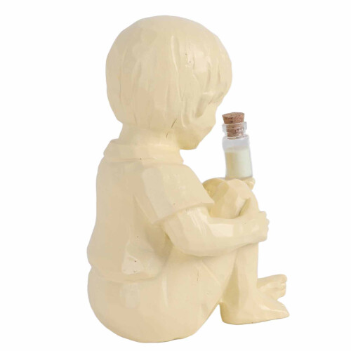 Garden Children Light Up Firefly Jar Boy Girl Statue Ornament Flowerbed ...