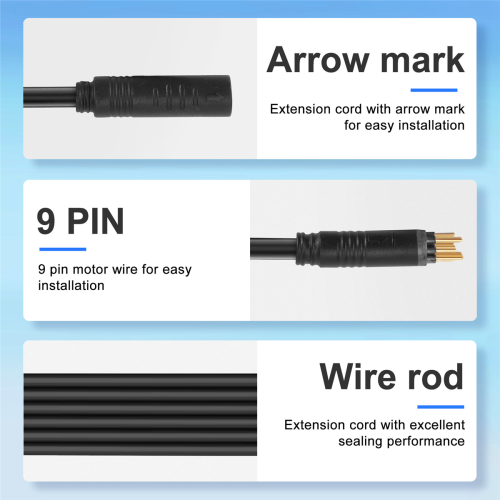 Sähköpyörän moottorin jatkojohto, vedenpitävä, 9-nastainen, 60 cm, moottorin osat on OnBuy