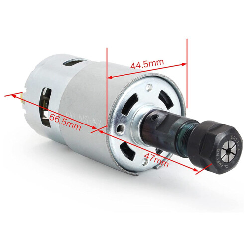 DC Motor CNC 775 Spindle Motor 100W 12-24VDC 20000RMP + ER11 Collet on ...