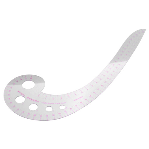 11.8" Long Comma Shaped Plastic Transparent French Curve Ruler Spline ...