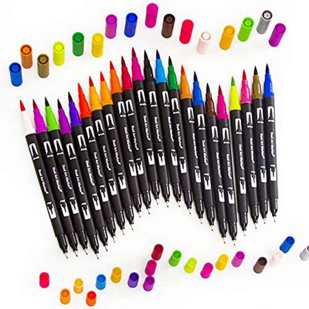 Colouring Pens 48 Colours Dual Brush Pens Felt Tip Pens Art Books on OnBuy