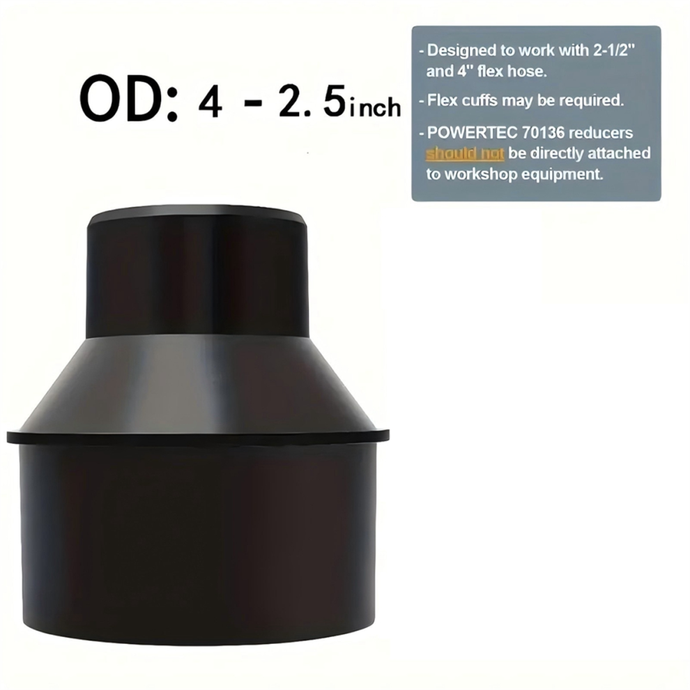70136 4Inch Hose to 2-1/2 Inch Cone Reducer, Dust Collection Fittings ...