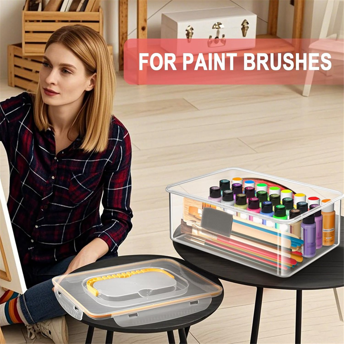Boîte de rangement pour peinture acrylique, capacité de 48 bouteilles ...