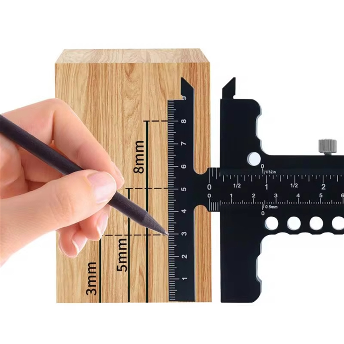 Ruler Metal Slider Accurate Angle Measurement Scribe Tool A on OnBuy