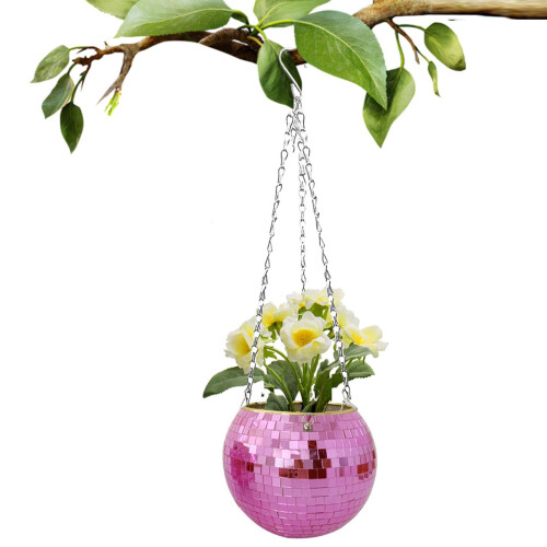 Disco Ball Planter Silver Mirror Ball Planter 6 Inch Farmhouse Cute ...