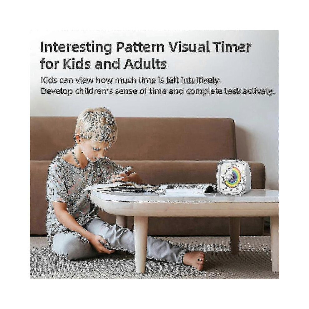 (Blue Rainbow) 60 Minute Visual Timer with Night Light, Countdown ...