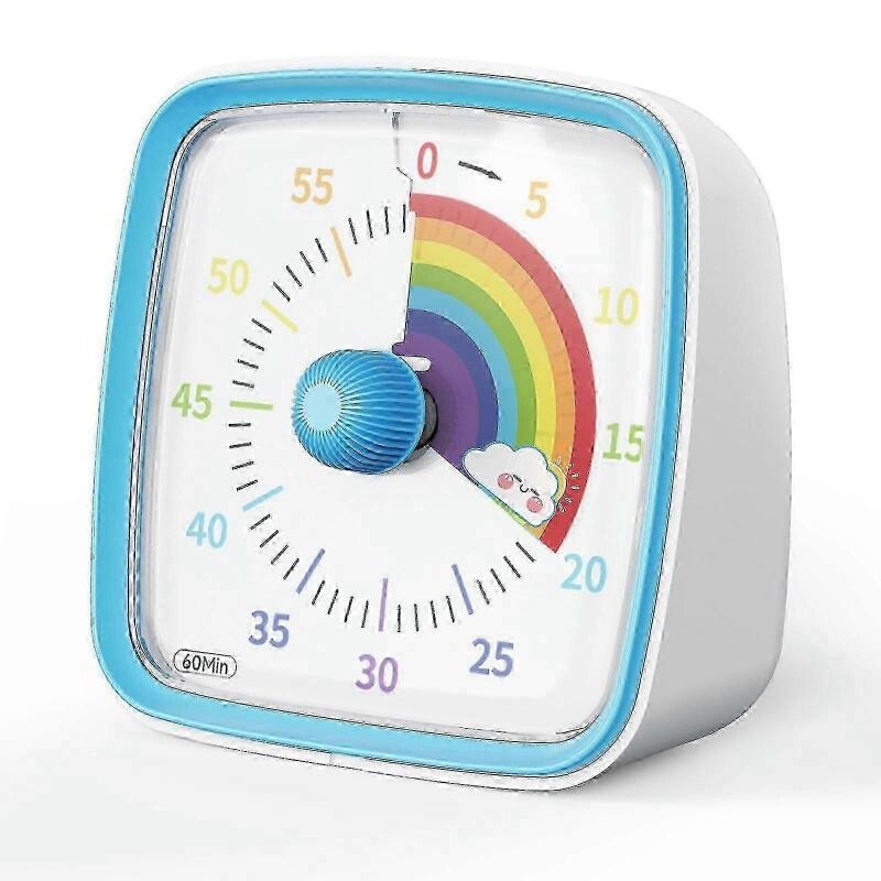 (Blue Rainbow) 60 Minute Visual Timer with Night Light, Countdown ...