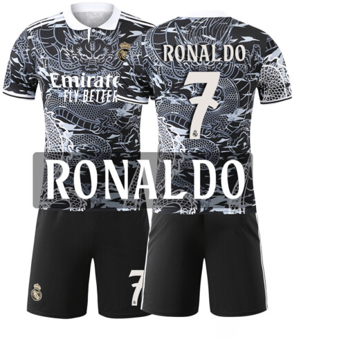 (RONALDO 7A, L) 25-26 Real Madrid dragon pattern in black and white ...