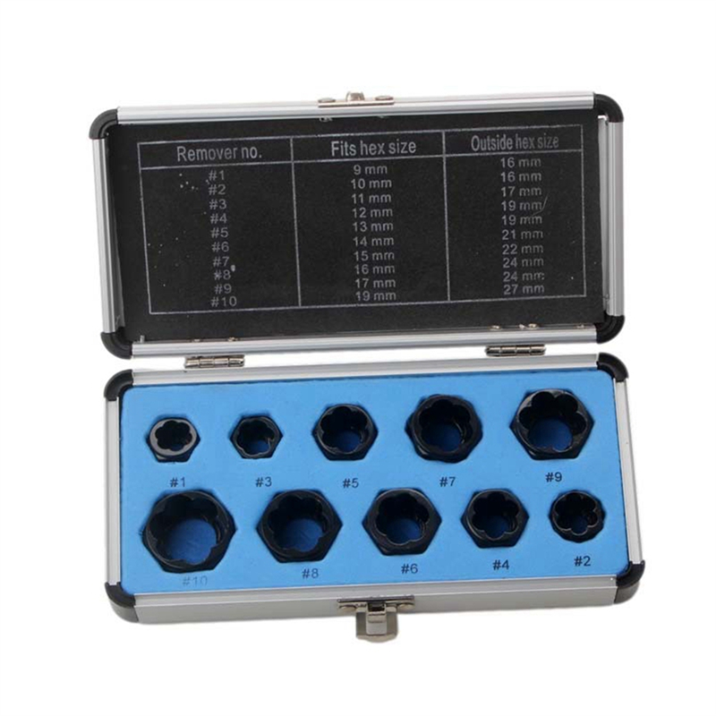 Broken Nut Extractor 10-Piece Set Aluminum Box Wir on OnBuy