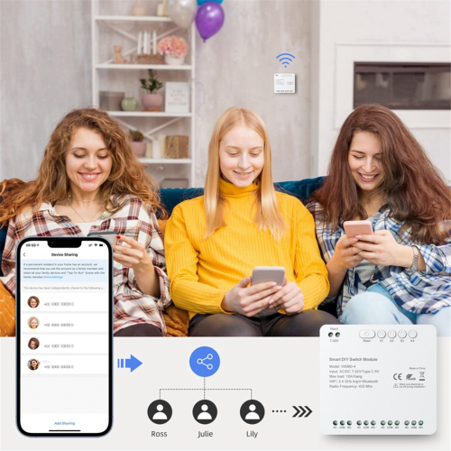 Module De Commutation Wifi Tuya 4 Canaux 85 250 V Rf 433 On Onbuy