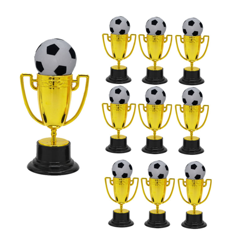 10 mini trofeos con balón de fútbol, trofeo dorado on OnBuy