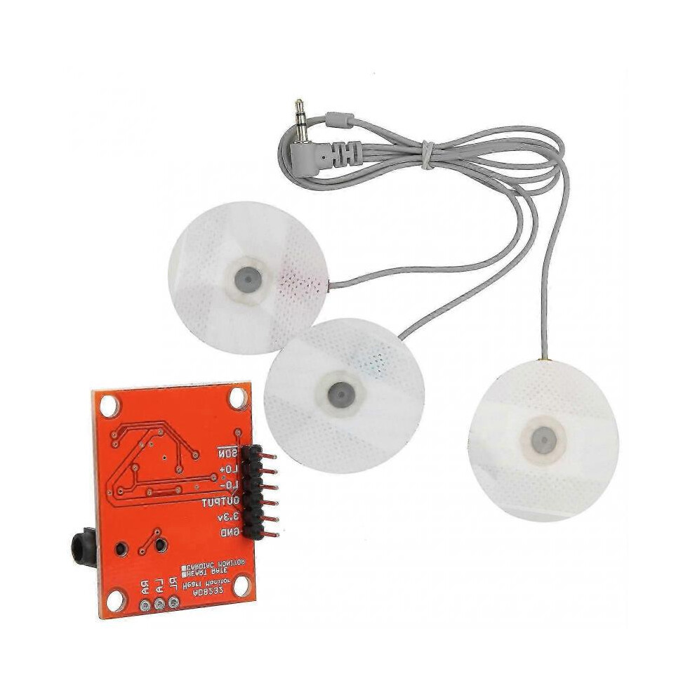 ECG Sensor Kit AD8232 Module Heart Rate Monitor with Electrode Line DC3 ...
