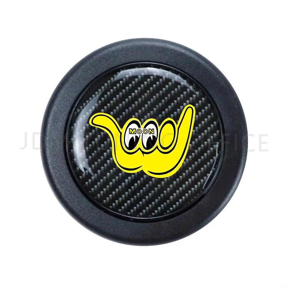 Genuine Mooneyes Steering Wheel Horn Button Black Carbon Fiber Look JDM ...
