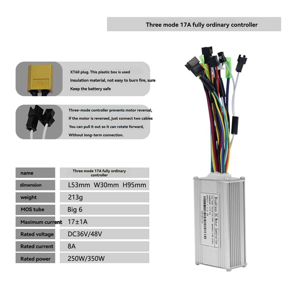 36V 48V 17A Bürstenloser Controller G20 Meter LED + 130X Drossel Kit on ...