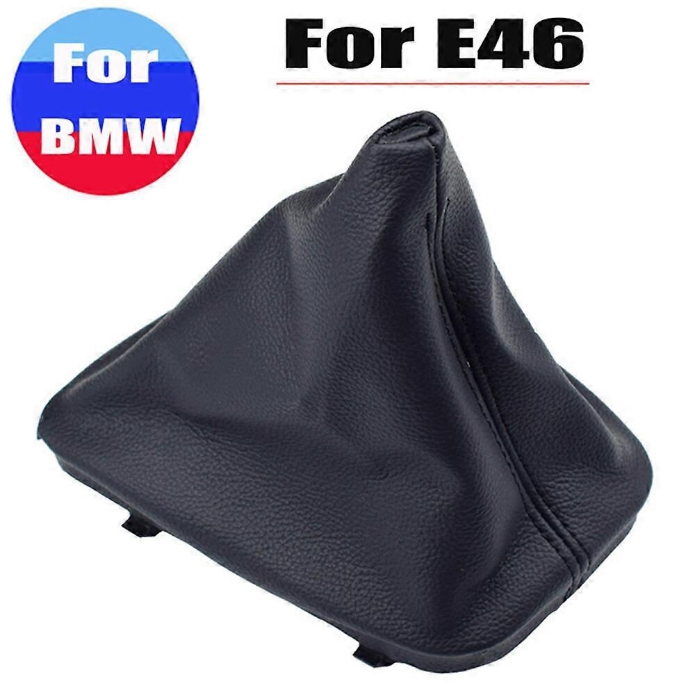 (E46)Leather Manual Shift Gear Stick Cover Boot Black Leather Boot ...