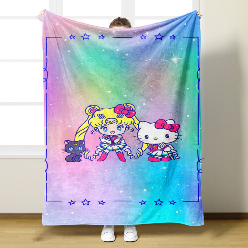 (DL2432707C, 100*150cm) Beautiful Girl Usagi Tsukino Warrior & Sanrio ...