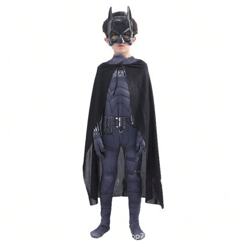 (New Batman Clothes, 120cm) Batman DC Superhero Cosplay Clothes with ...