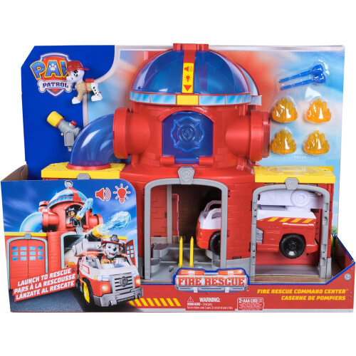 PAW Patrol Fire Rescue Command Center with Marshall Figure and Rescue ...