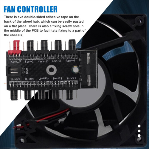 10 Port PC Chassis Fan Hub CPU Cooling HUB 12V 4 Pin Fan PWM Hub Molex ...