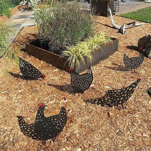 PC Realistic Chicken, Decorative Garden Stakes Yard Decor Acrylic ...