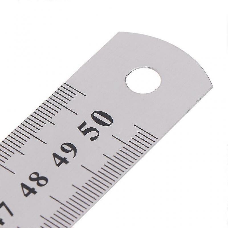 50cm 20'' Stainless Steel Ruler Metric & Imperial Scale Straight Ruler ...