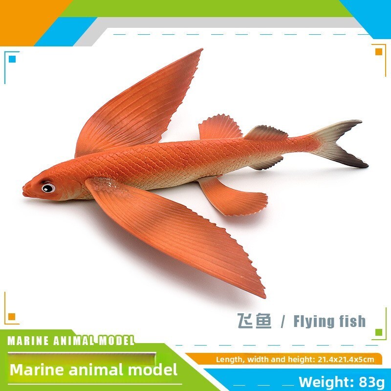 (Flying Fish Orange ) Fish Pvc Flying Realistic Marine Animal Figures ...