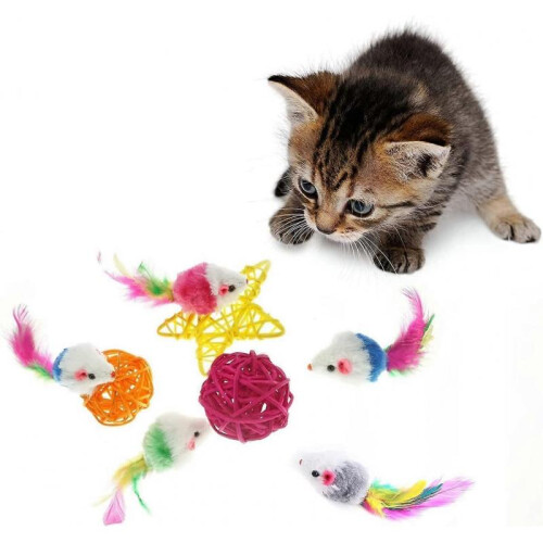 Fluffy Pet Cat Toy Mouse, Cat Toy Mouse, Cat Pet Toy, Feather Tail ...