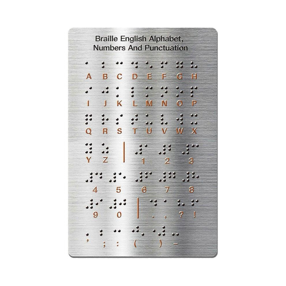 Braille Alphabet Board Metal Braille Raised Dots Braille Alphabet ...