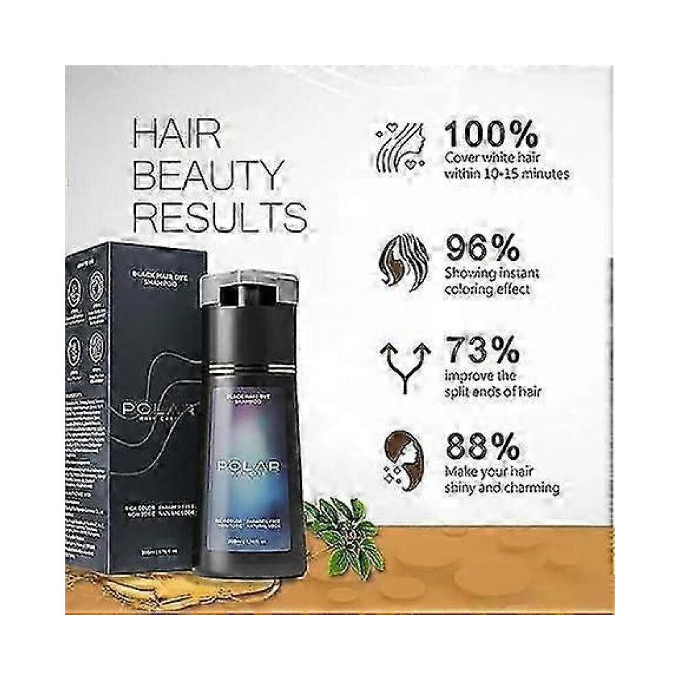 (black) Hair Dye Shampoo,Polar Hair Dye Shampoo, Polar Haircare Instant ...