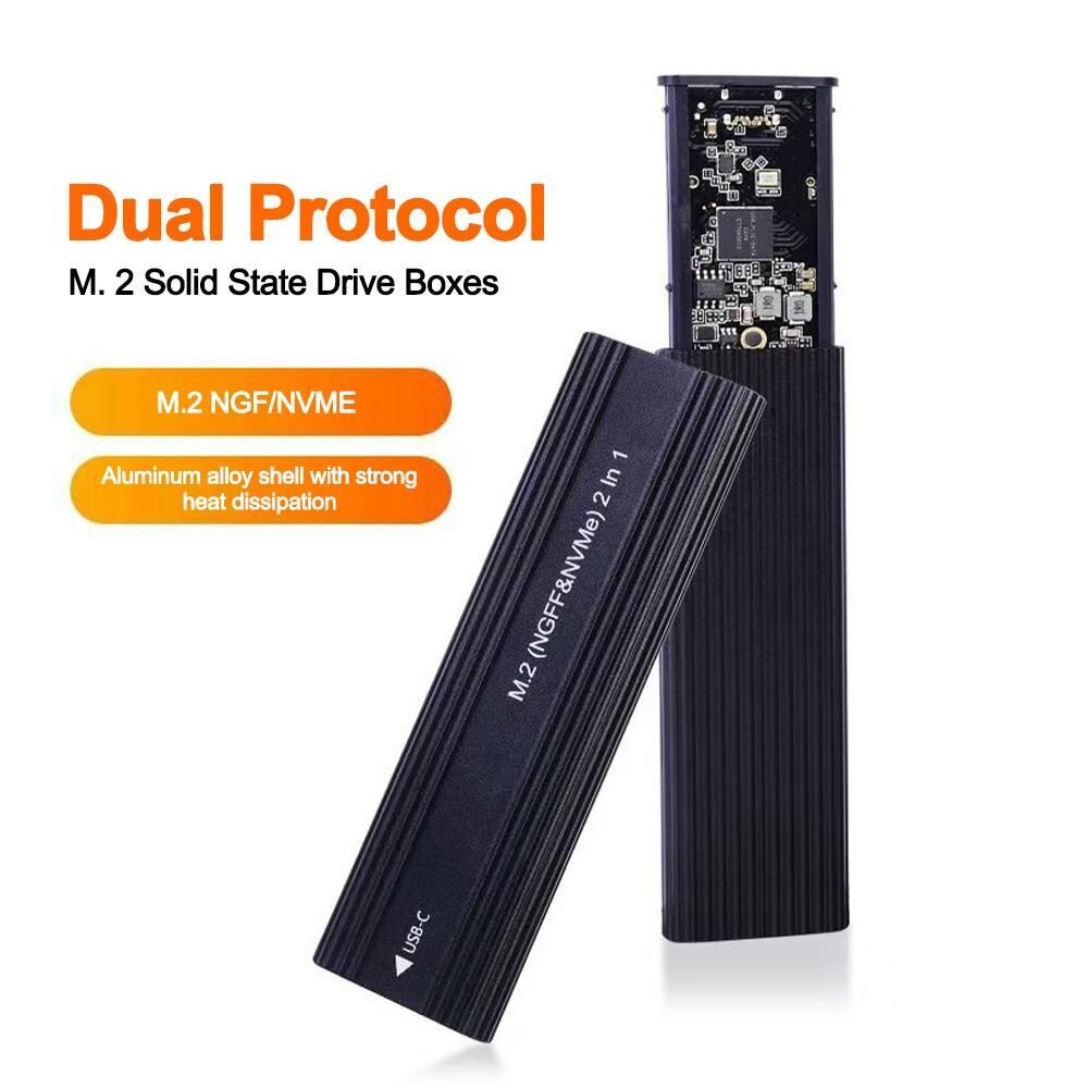 (Only Supports SATA) Nvme Pcie M.2 Solid State Drive External Enclosure 2230/2242/2260/2280 M.2 ...