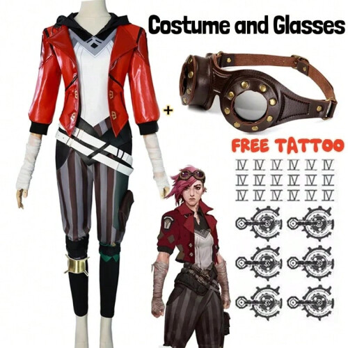 (Costume and glasses, XXL) Arcane 2 League of Legends LOL Arcane Vi ...