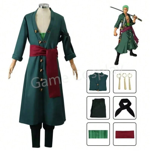 (Costume Only, 120) Anime Figures Roronoa Zoro Cosplay Costume Uniform ...