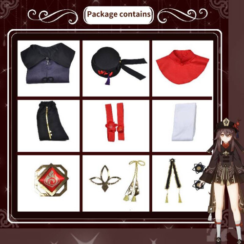 (L) Hutao Impact Genshin Cosplay Costume Uniform Wig Cosplay Hu Tao ...