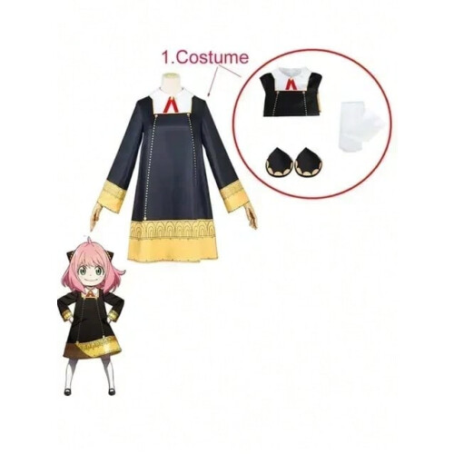 (1, height for 110) Anime Spy X Family Anya Forger Cosplay Costume Anya ...