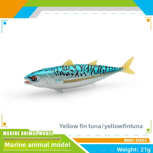 (Yellowfin Tuna ) Pvc Fish Flying Realistic Marine Animal Figures Model ...