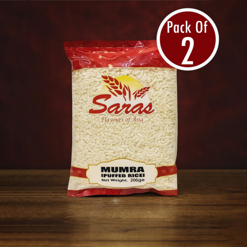 Saras Mumra Plain 200g x 2 – Light & Crispy Puffed Rice Snack on OnBuy