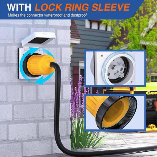 30A RV Plug Twist Lock Inlet,Shore Power Inlet Plug 125V/250V RV Power ...