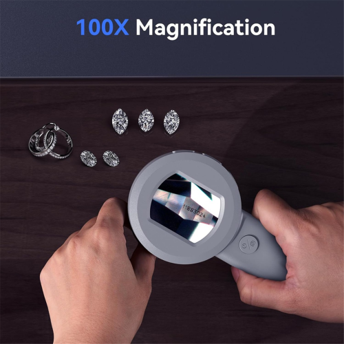 2inch Digital Microscope 100X Zoom Magnifying Glass with Light Coin ...