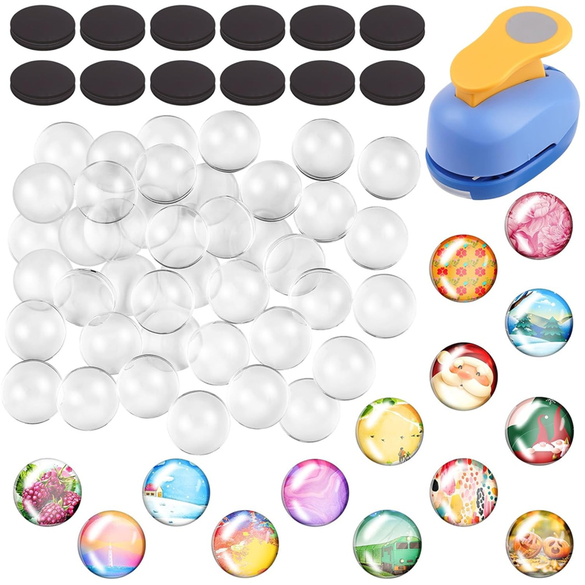 73pcs Fridge Magnet Craft Paper Hole Punch Disc Ferrite for Handmade ...