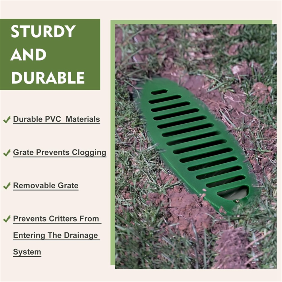 4Inch Angled Drainage Grate Yard Drain, Drain Emitter Pipe for Sump ...